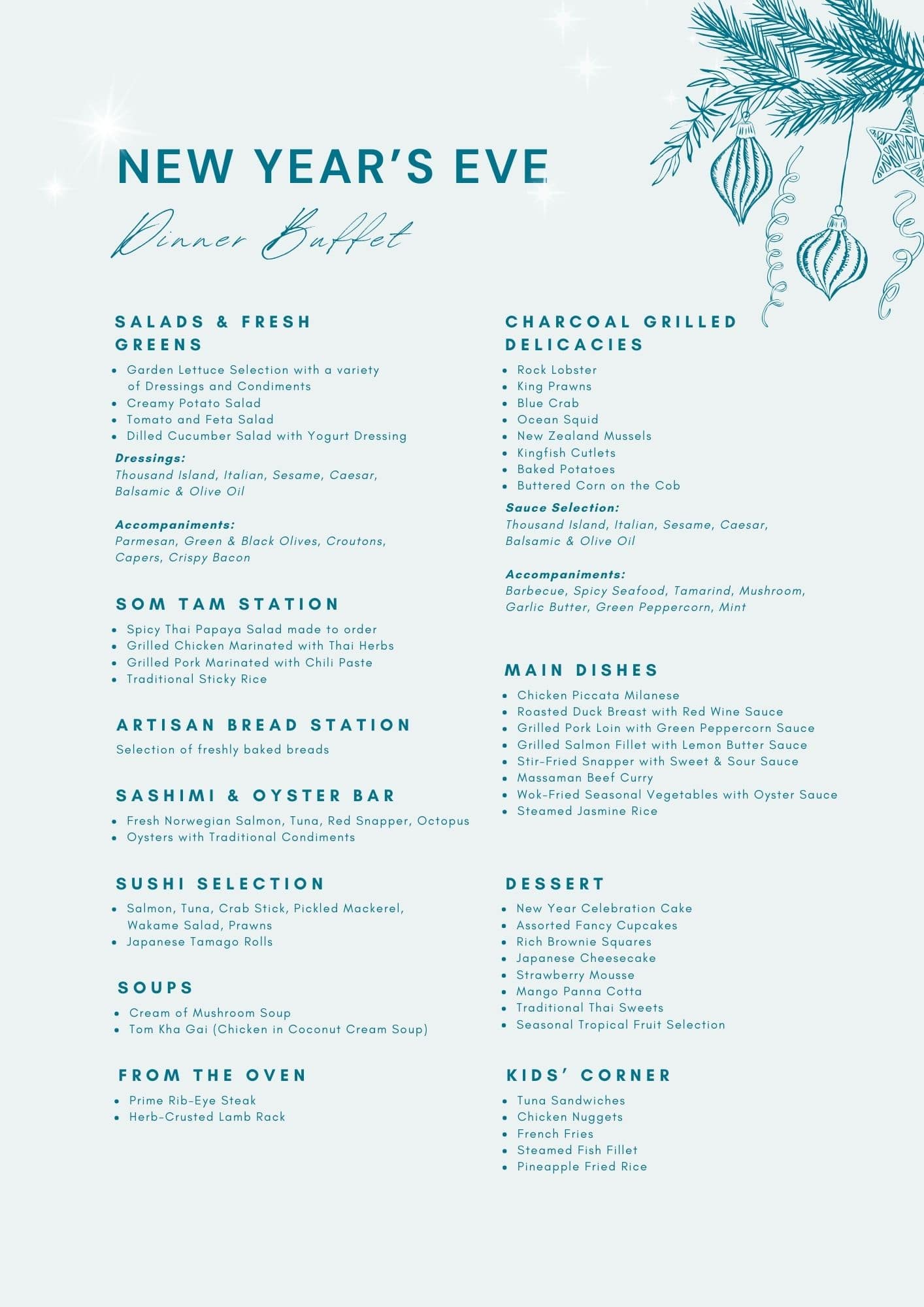 New Year Menu | Flow Cafe Koh Phangan